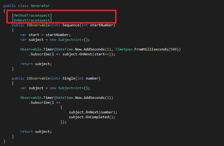 Using PostSharp for AOP with Reactive Extensions