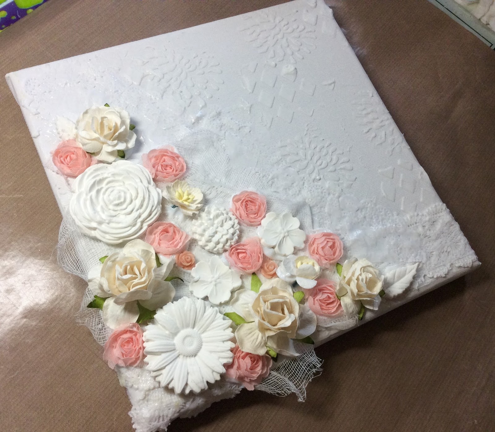 Clay Flowers On Canvas