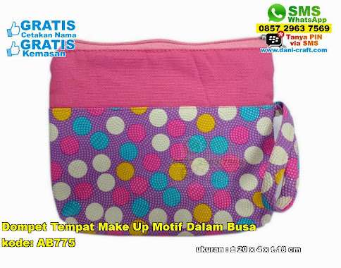 Dompet Tempat Make Up Motif Dalam Busa | Souvenir Pernikahan