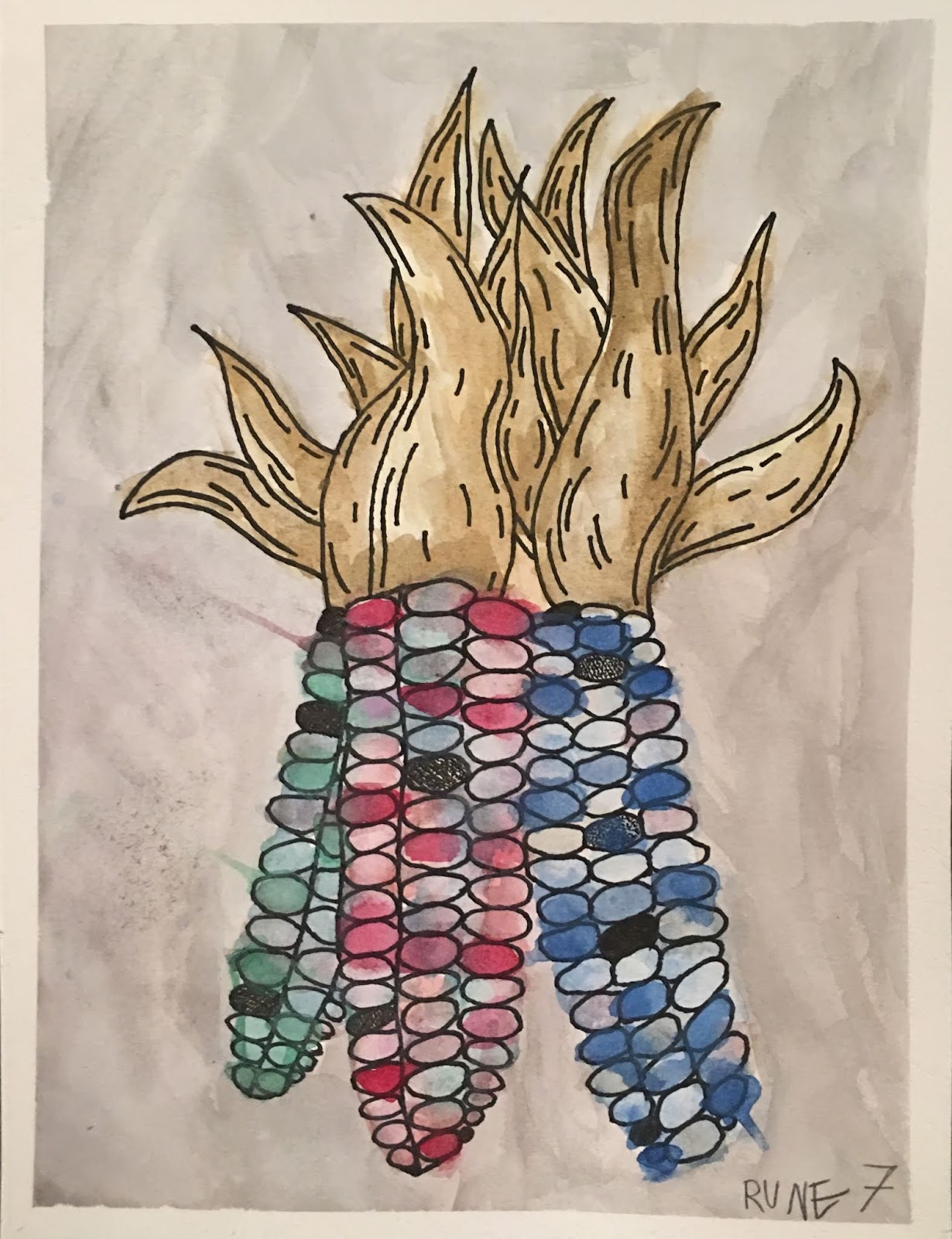 Indian Corn Drawing