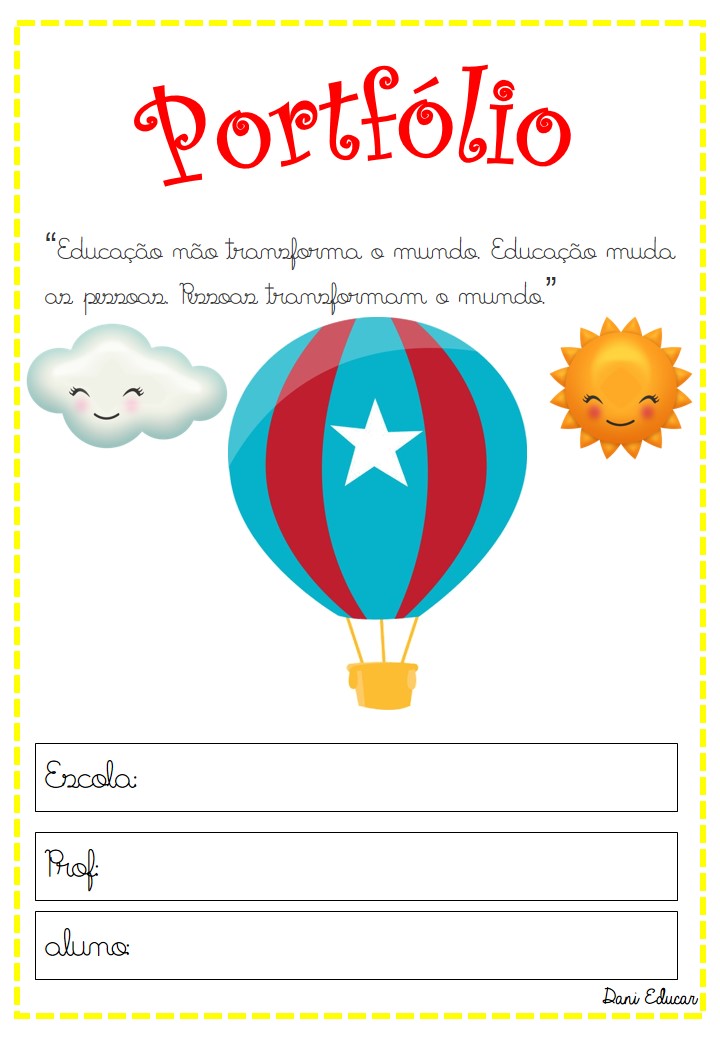 Capas para Portfólios - DaniEducar | Portfólio educação infantil ...