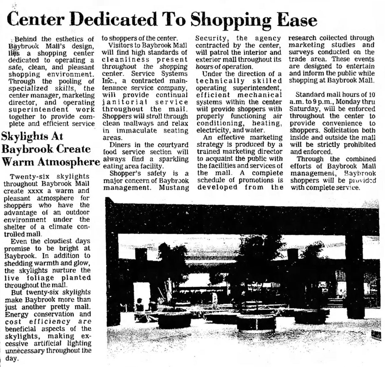 South Belt Houston Digital History Archive: July 1978 Baybrook Mall Opens