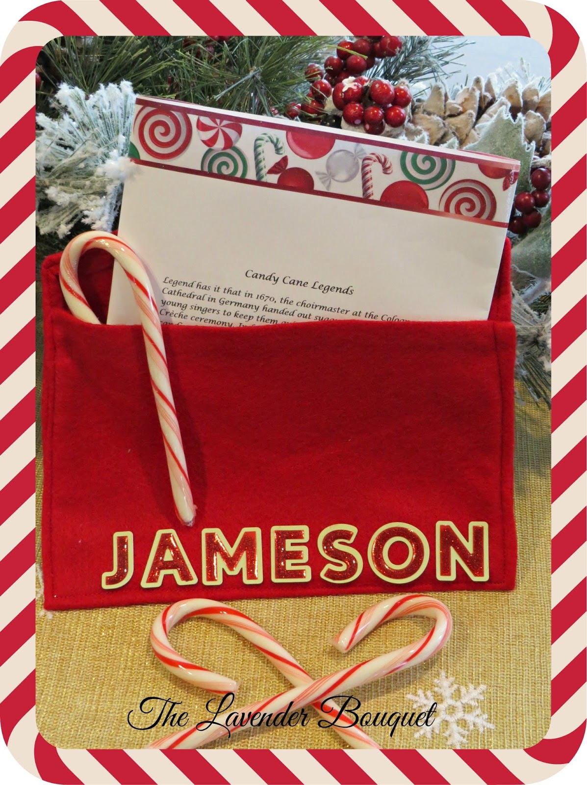 The Lavender Bouquet: DIY THE CANDY CANE ENVELOPE
