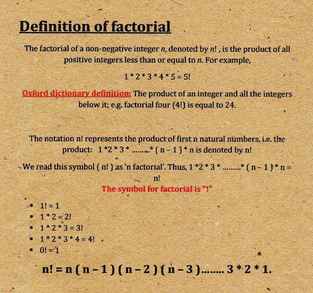 DEFINITION OF FACTORIAL
