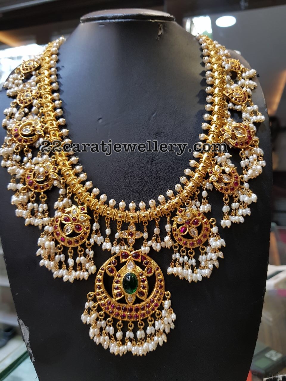 New Pattern Silver Guttapusalu with Jhumkas - Jewellery Designs