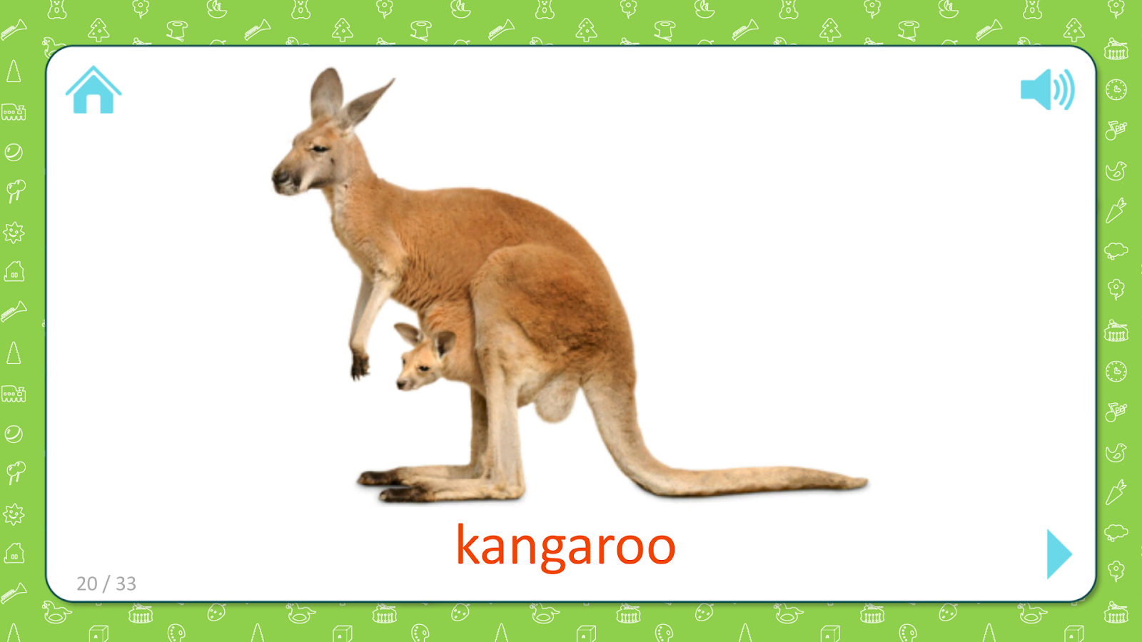 FlashCards For Kids: Kangaroo - Wild Animals - Flashcards for Kids