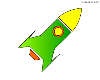 FourPencil: How to draw a Rocket for kids - step by step