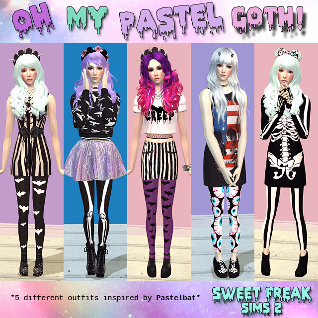 Sweet Freak Sims 2: AF "Oh my pastel goth!" PACK 1 sims 2