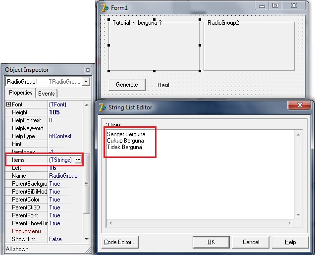 Membuat RadioGroup pada Program Delphi 7 | Info Seputar Komputer