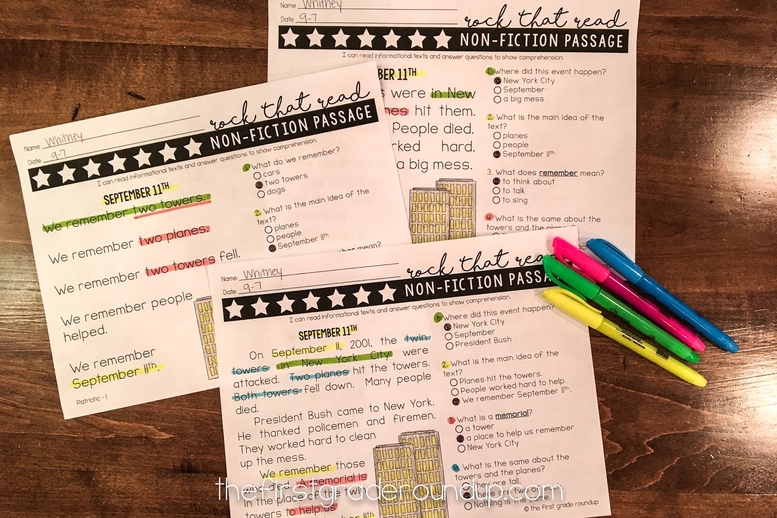 text evidence activities with first grade reading passages - The First ...