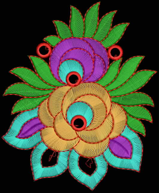 Embdesigntube: Golden Zari Thread Work Patch Work