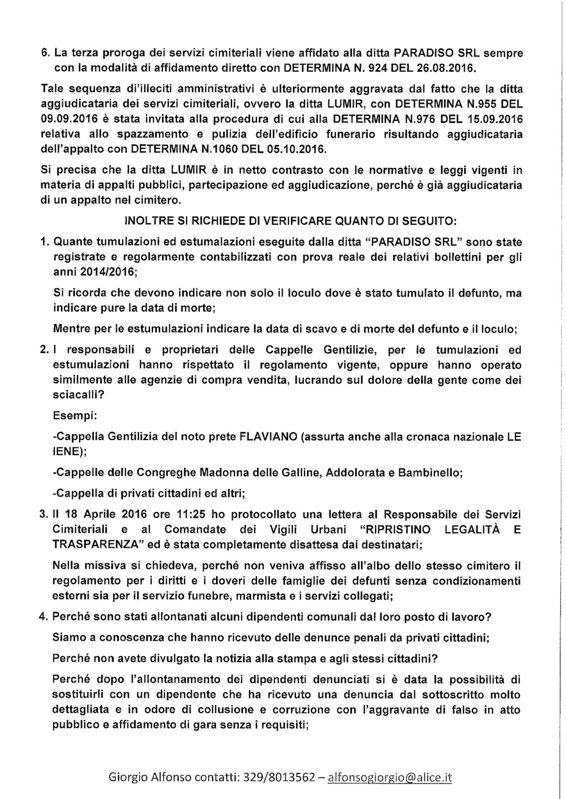 ALFONSO GIORGIO: ALFONSO GIORGIO: DENUNCIA/QUERELA, PROCURA E ...
