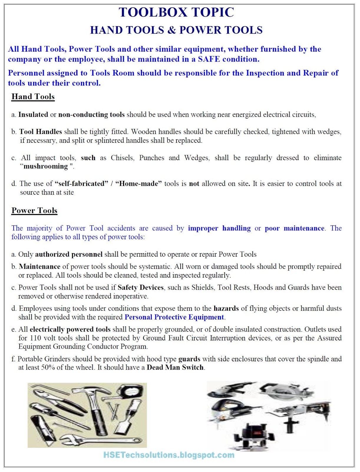 HSE Tech Solutions: Hand Tools