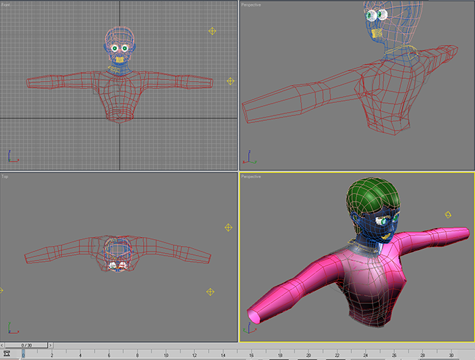 Edward Howell Designs: Manga-inspired female android mesh and rigging