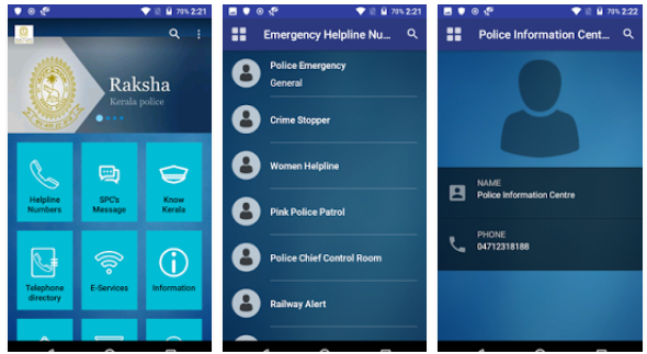 RAKSHA Mobile App by Kerala Police - Youth Apps