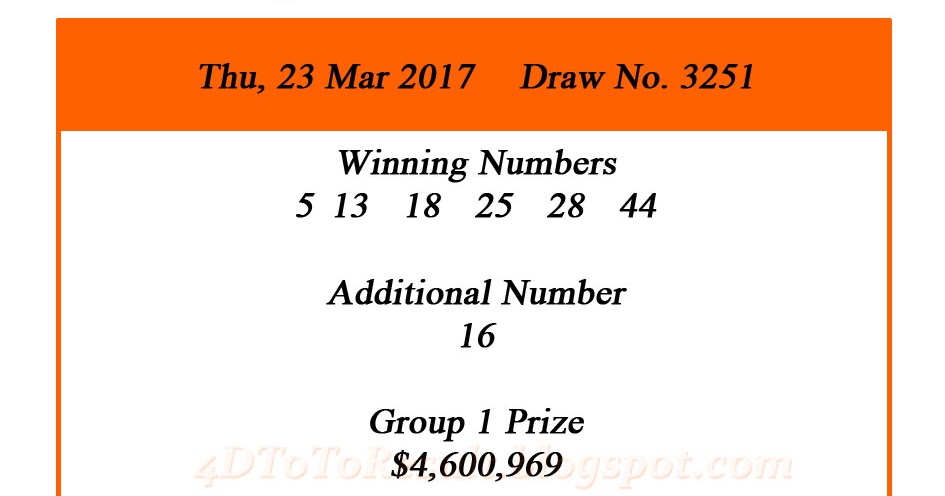 4D Results | Big Sweep Result | Toto Result: Singapore Pools TOTO ...