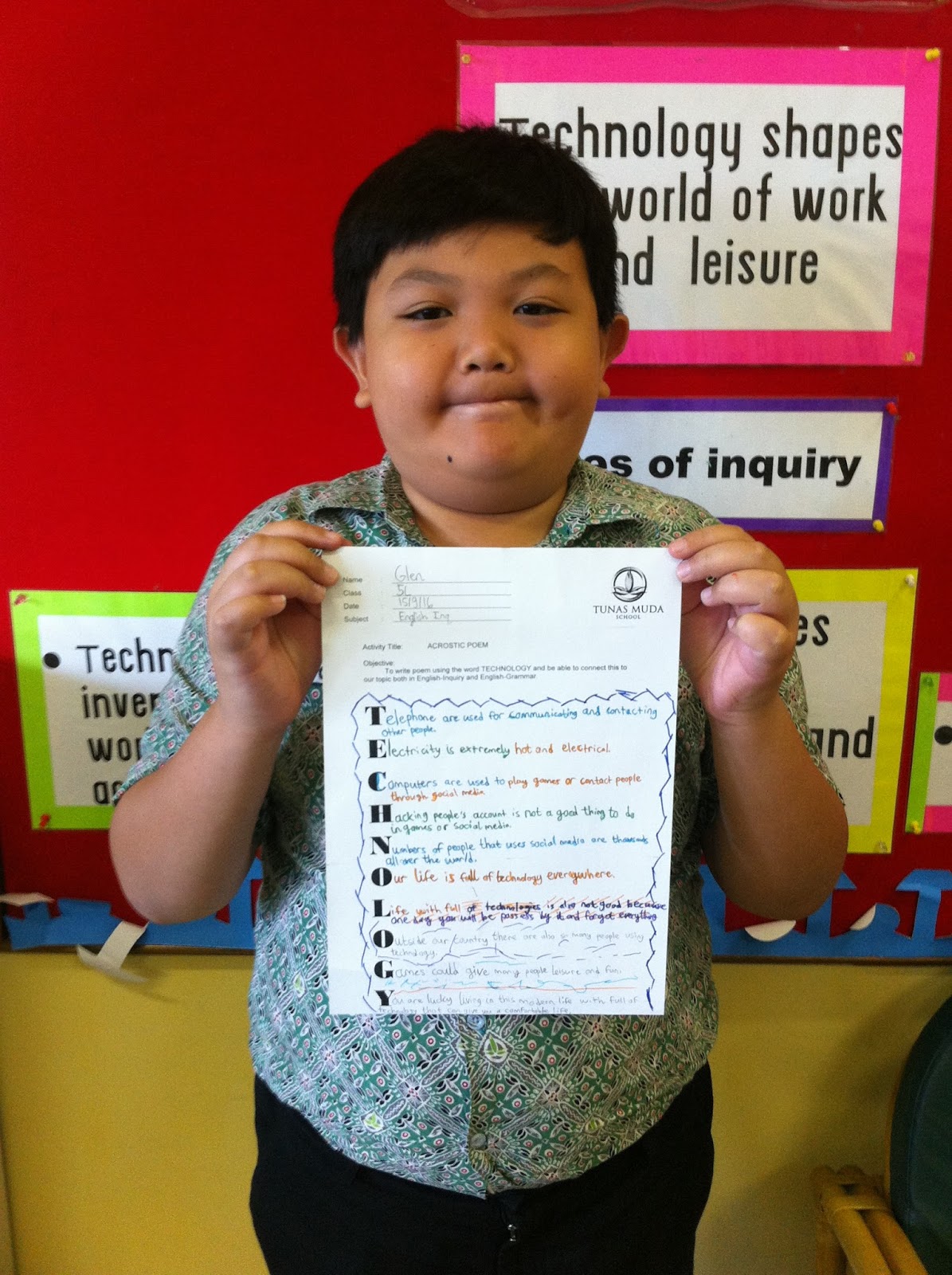 5LofRoom15: Technology`s Acrostic Poem!