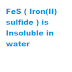 Is FeS ( Iron(II) sulfide ) Soluble or Insoluble in water