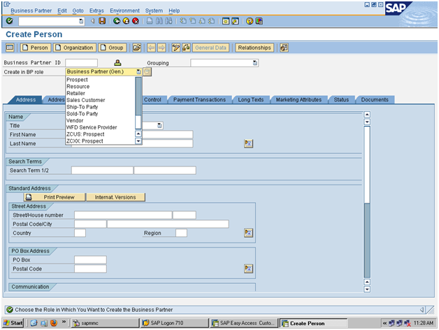 SAP CRM FUNCTIONAL : 1.1 Business Partner (BP)