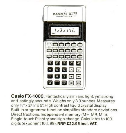 3,1416....DAMICALC: CASIO fx-1000