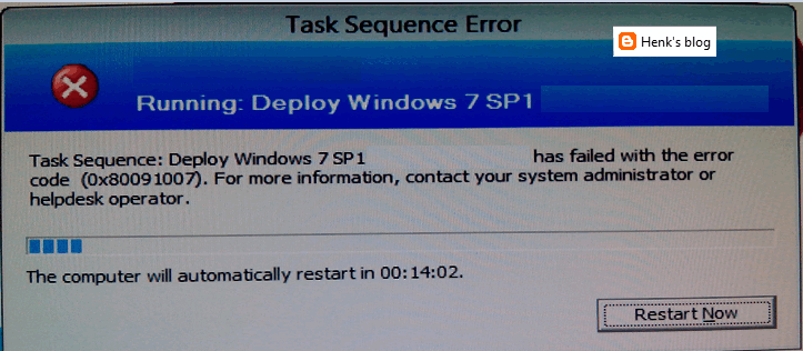 Henk's blog: Multicast error 0x80091007 during deployment