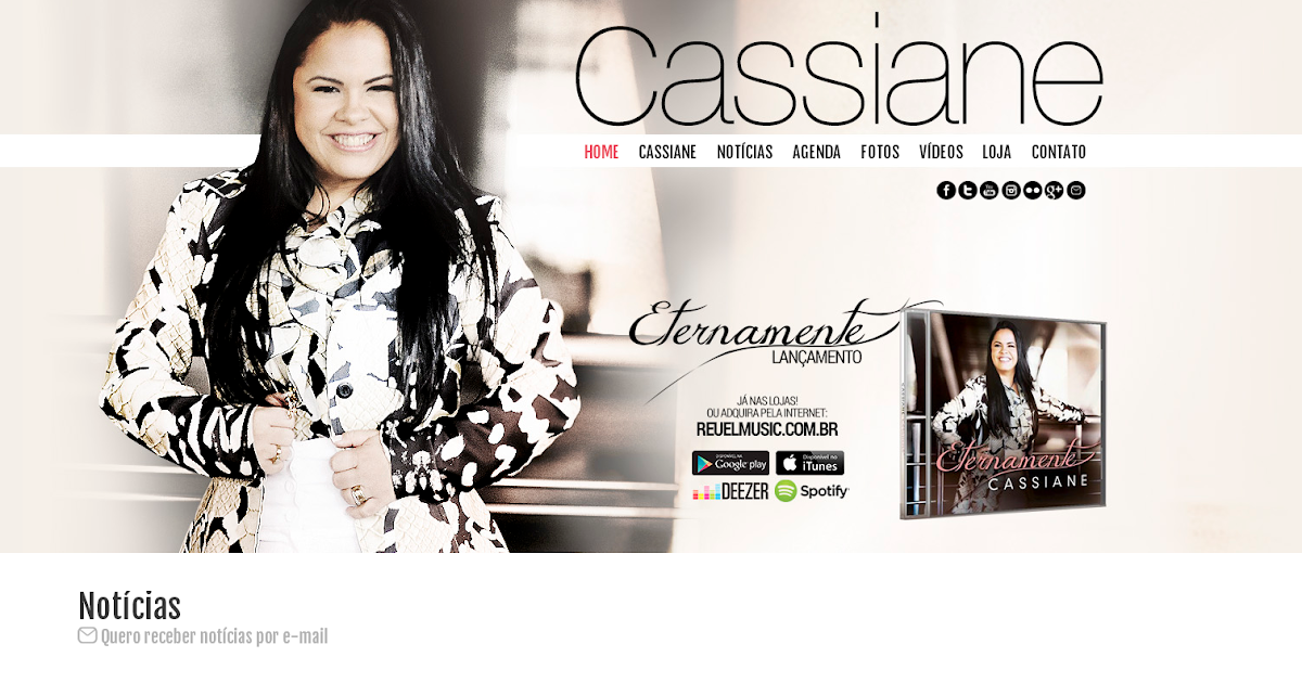Cassiane: Cassiane Lança Novo Visual Para Seu Site Oficial Confira:
