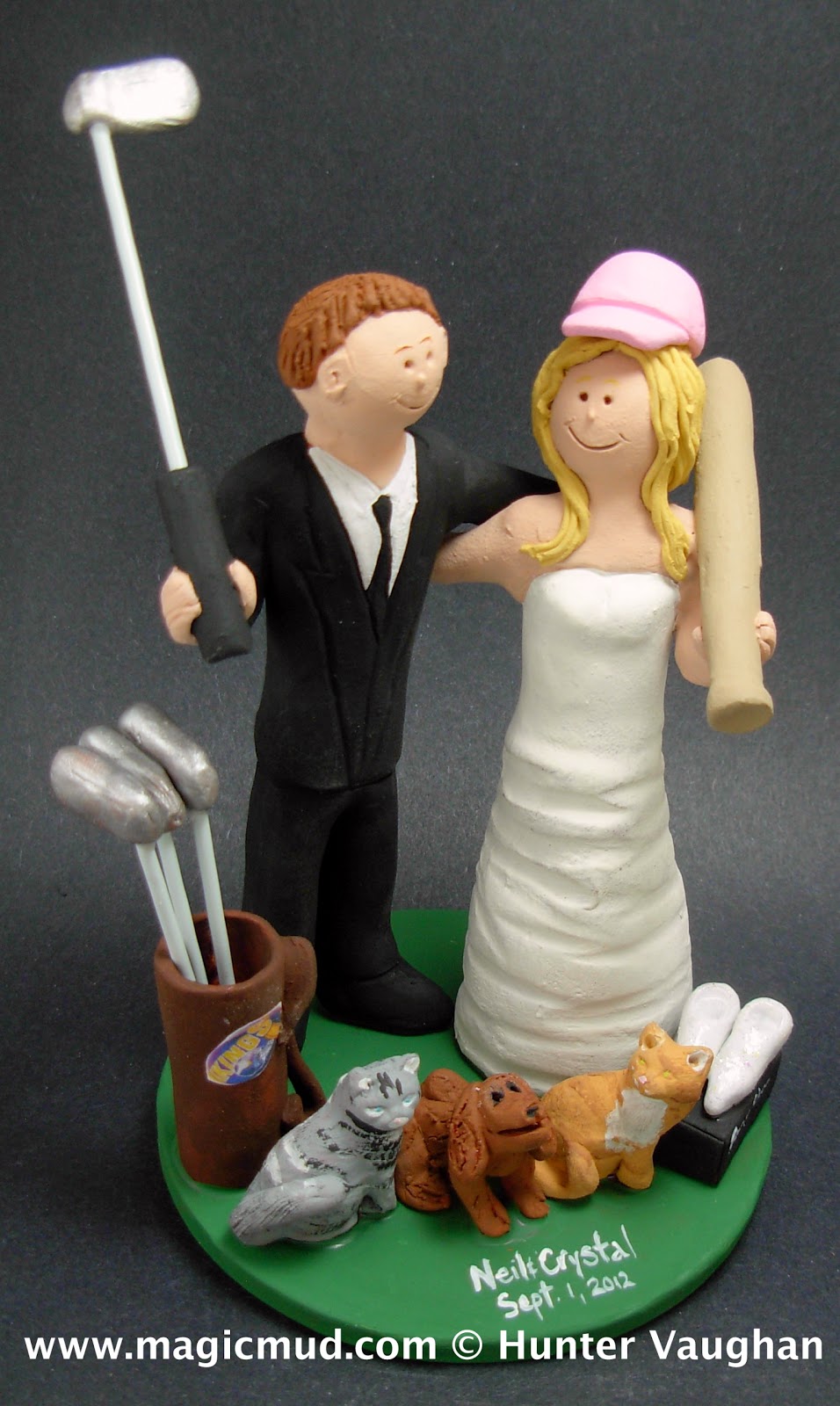 custom wedding cake toppers: Golfing Groom Wedding Cake Topper