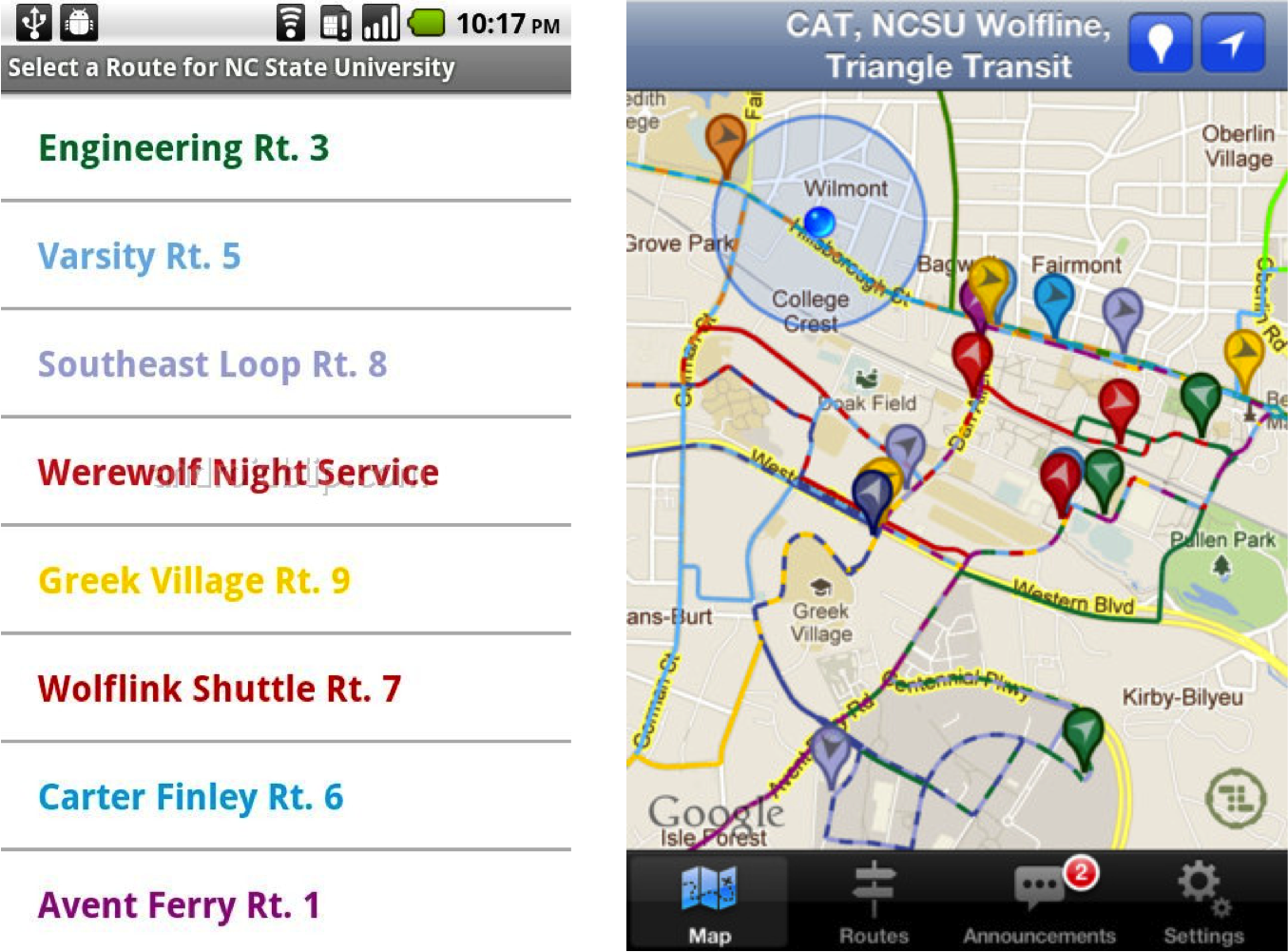 Visual Interfaces for Mobiles @ NCSU: App: Transloc