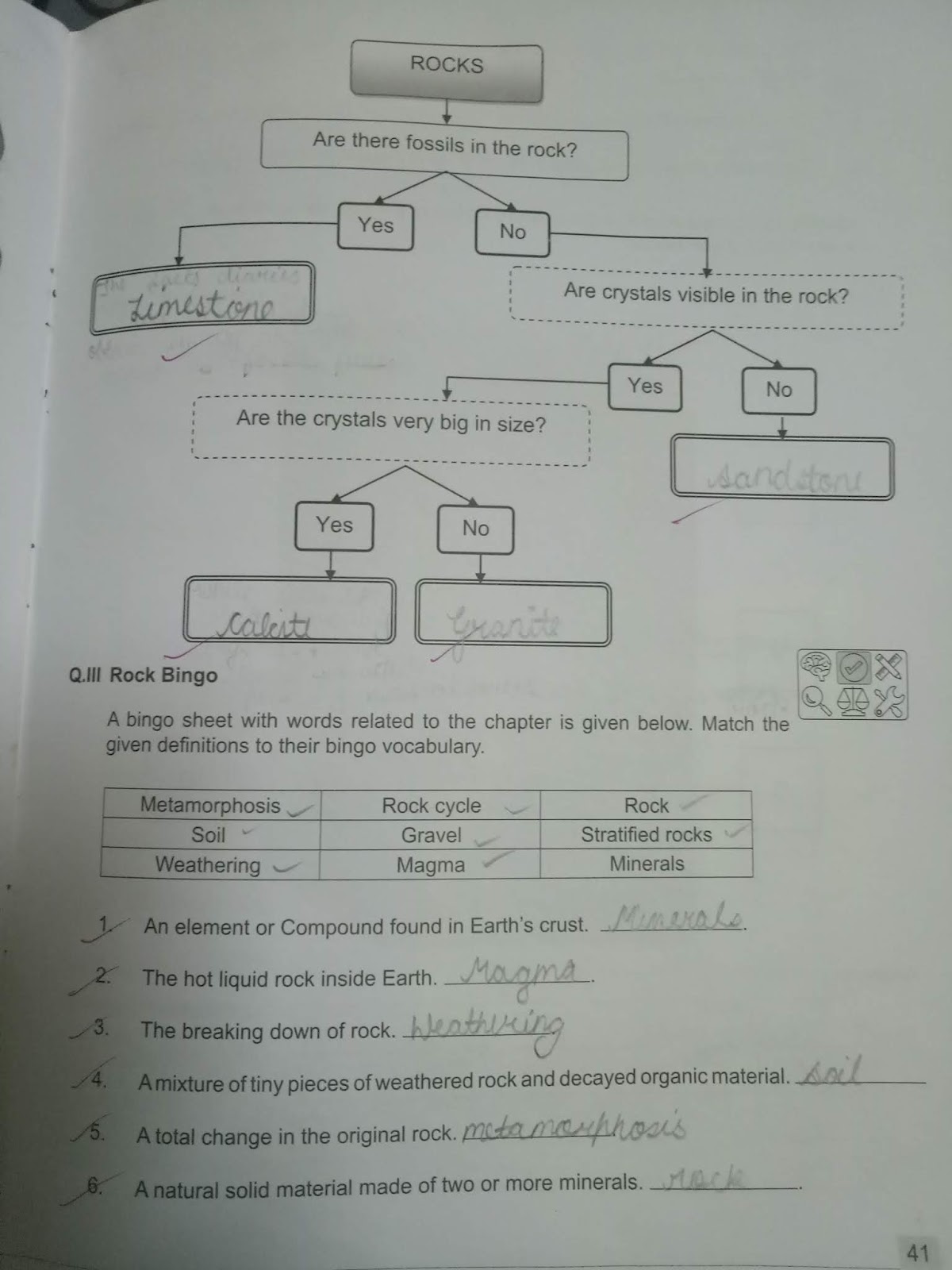 Evs-Rocks,minerals and soil (workbook exercise)