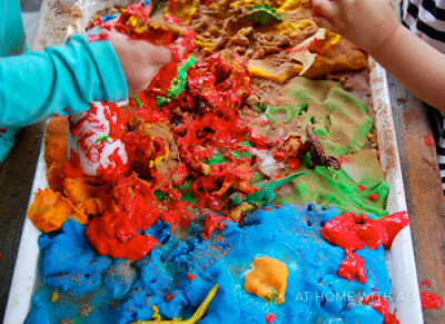 At home with Ali: Dinosaur messy play