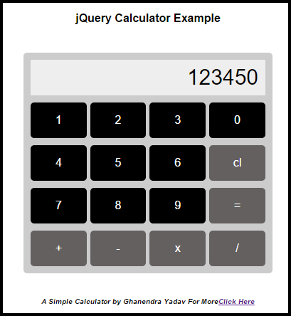 Creating a Simple Calculator with Jquery with CSS