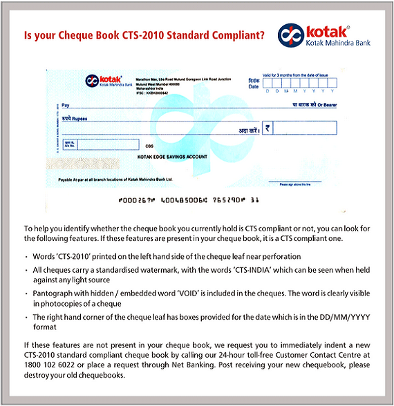 Cheque truncation system (CTS 2010) - ssc cgl 2015