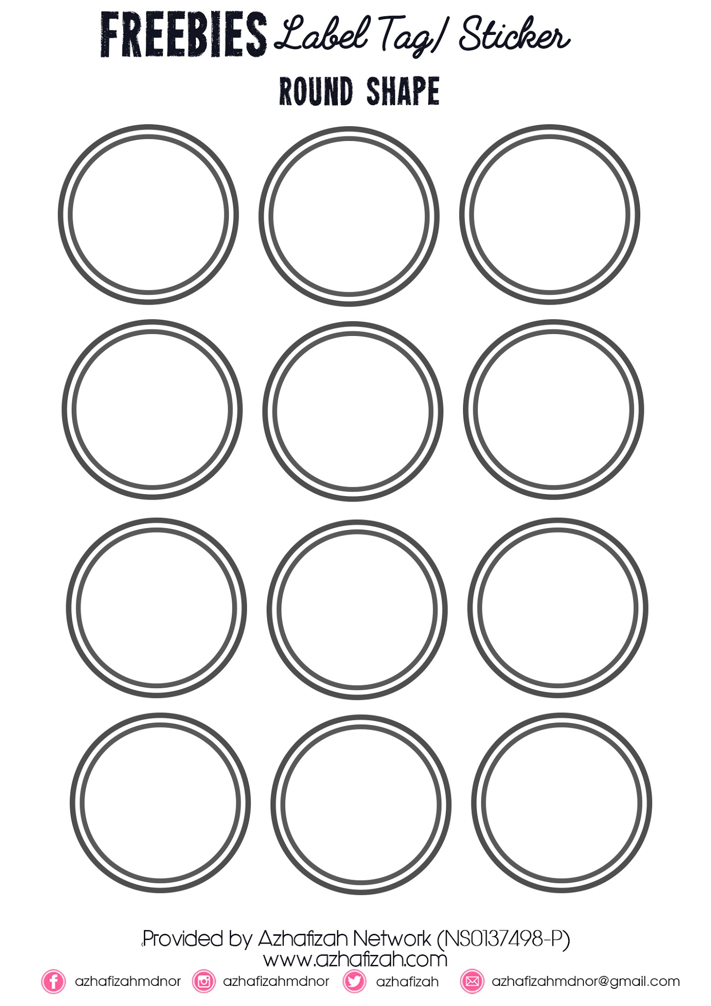 Freebies Label Tag/Sticker Round Shape | Blog Sihatimerahjambu