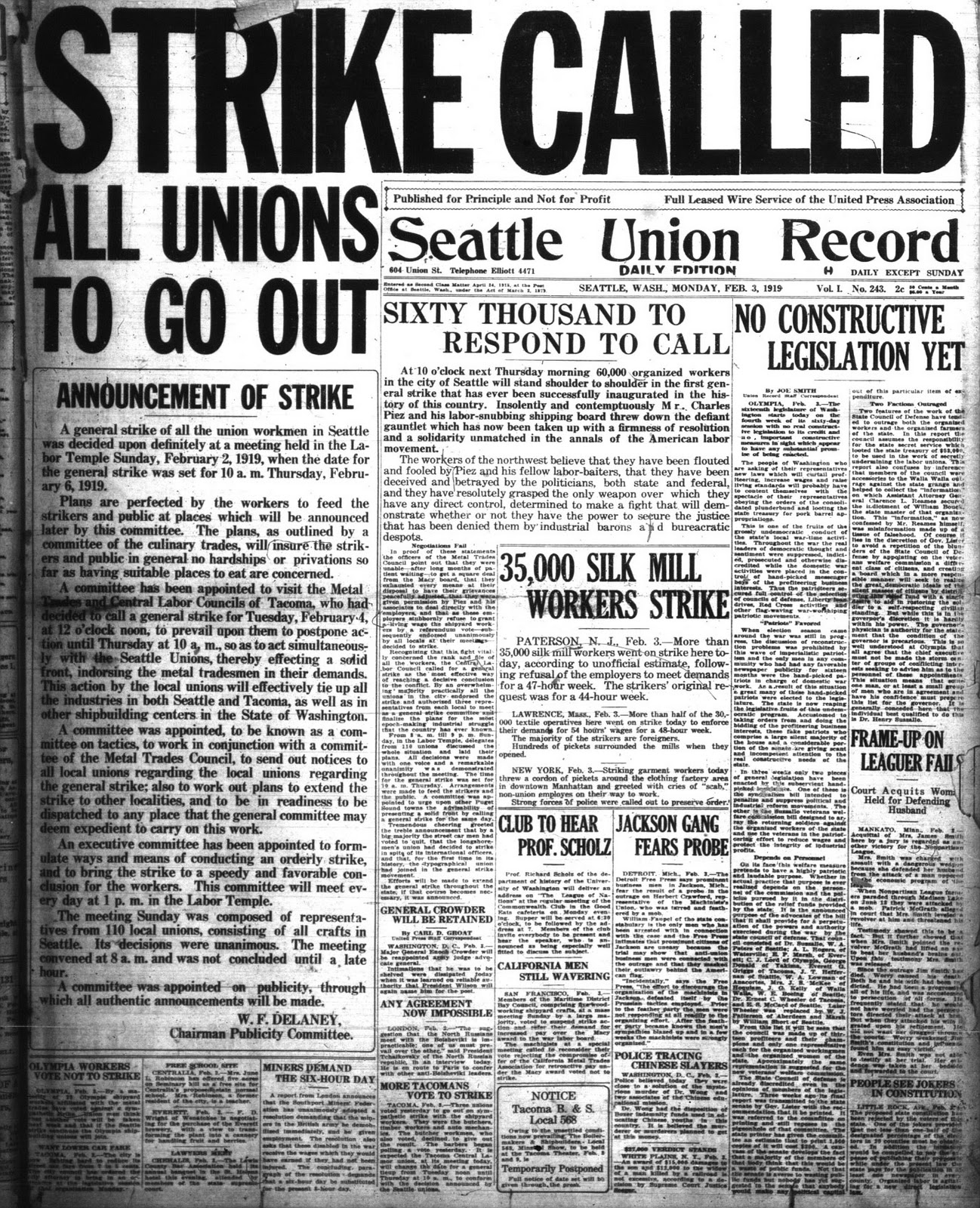 All This Is That: The 1919 Seattle General Strike