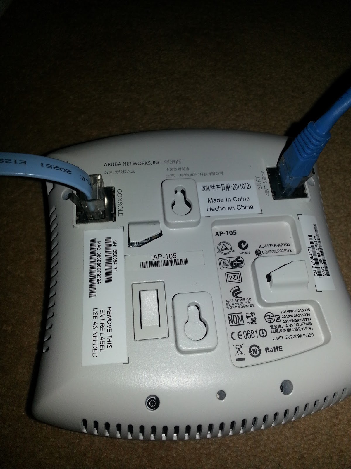 Aruba CAP Configuration