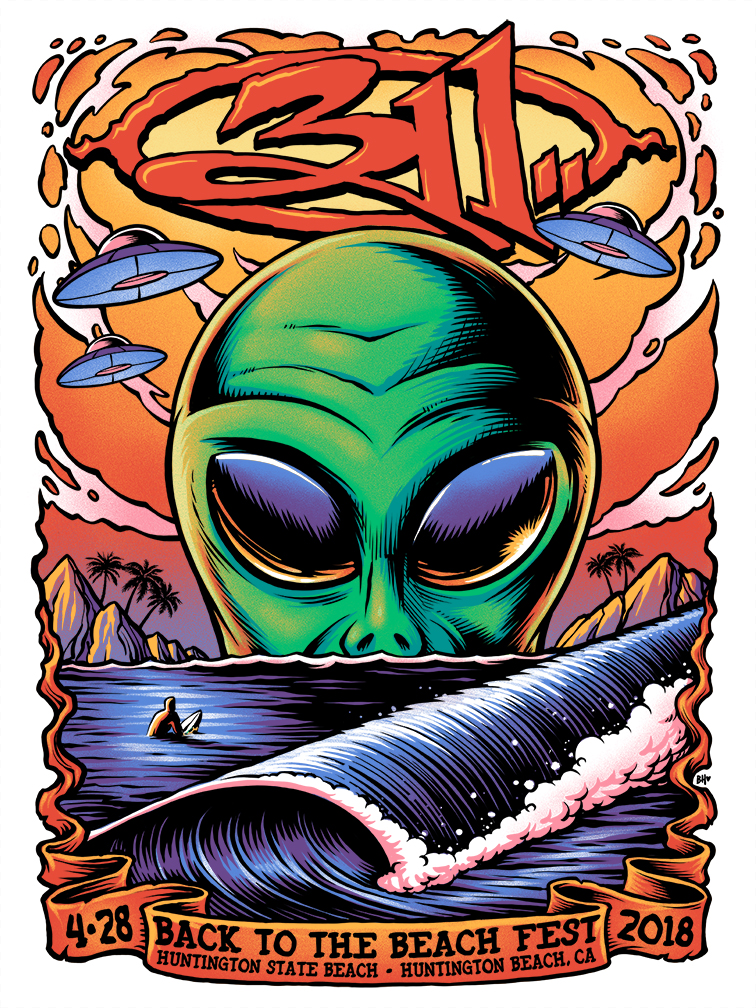 INSIDE THE ROCK POSTER FRAME BLOG: Brandon Heart 311 Back to the Beach ...