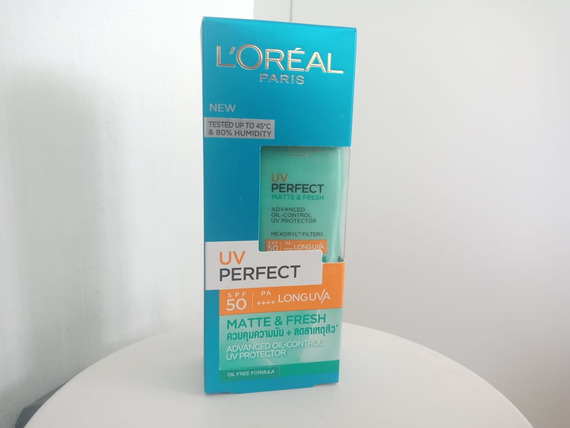 Review L'Oreal UV Perfect Matte Fresh SPF 50 PA