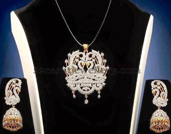 Delicate Yet Simple Diamond Locket - Jewellery Designs