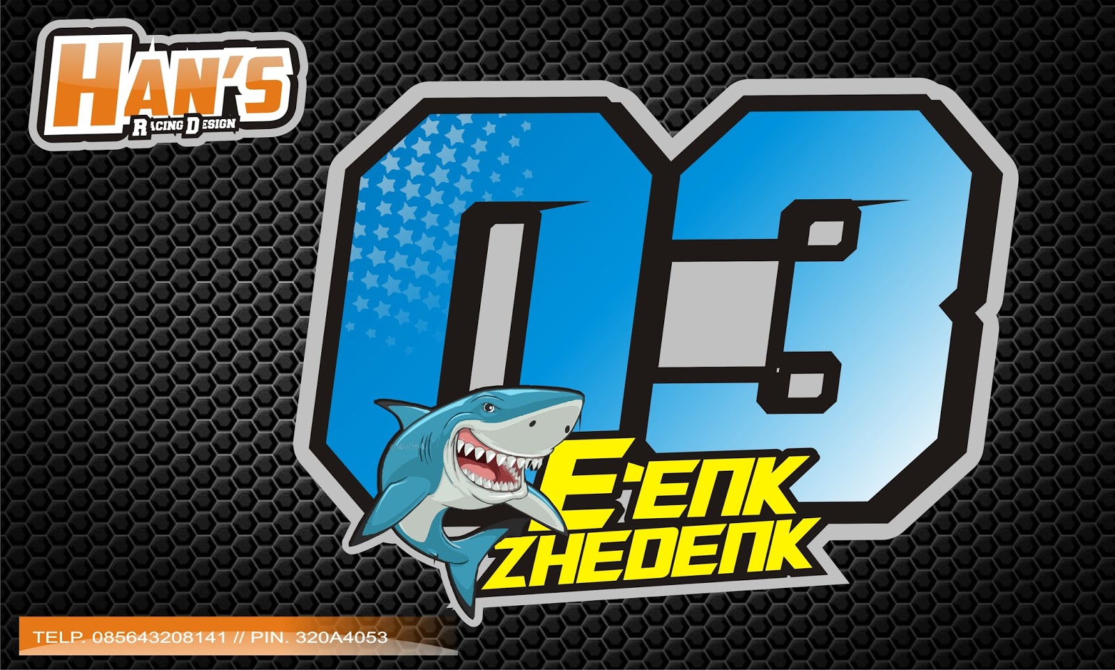 Han's Racing Design: Desain Nomor Racing