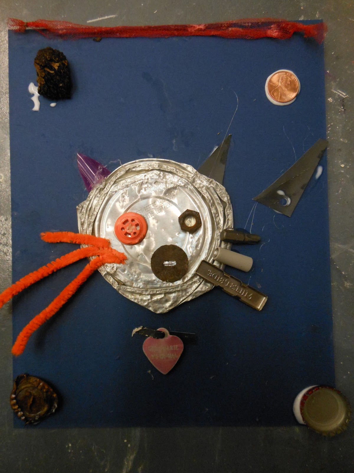 Art With a Needle: Junk art -- the kids make some