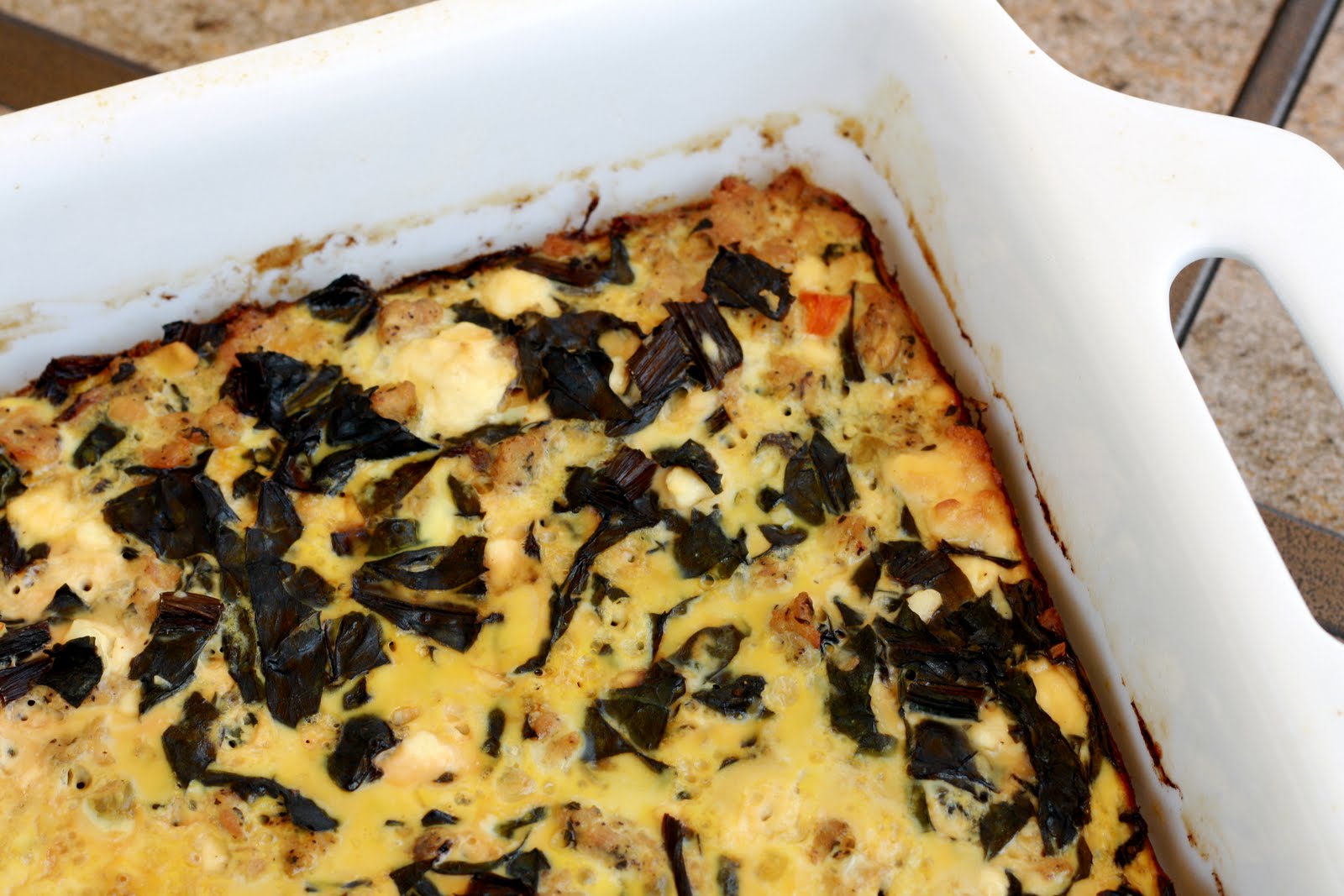 Frittata with Chard, Sausage, and Feta