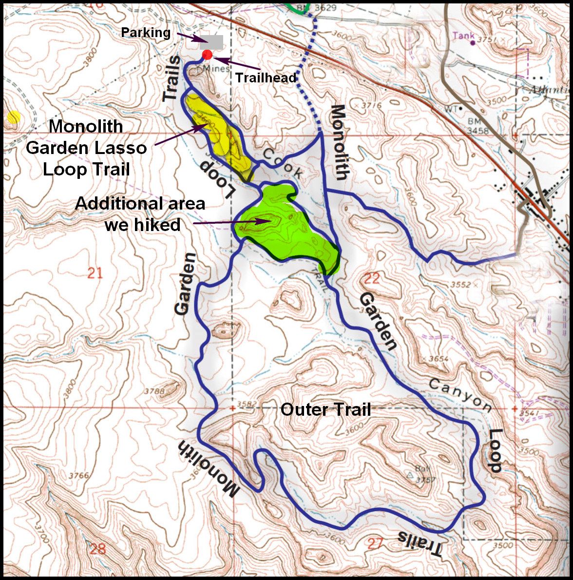 Ken's Photo Gallery: Monolith Gardens Trails - 03/28/2019 Trip Notes