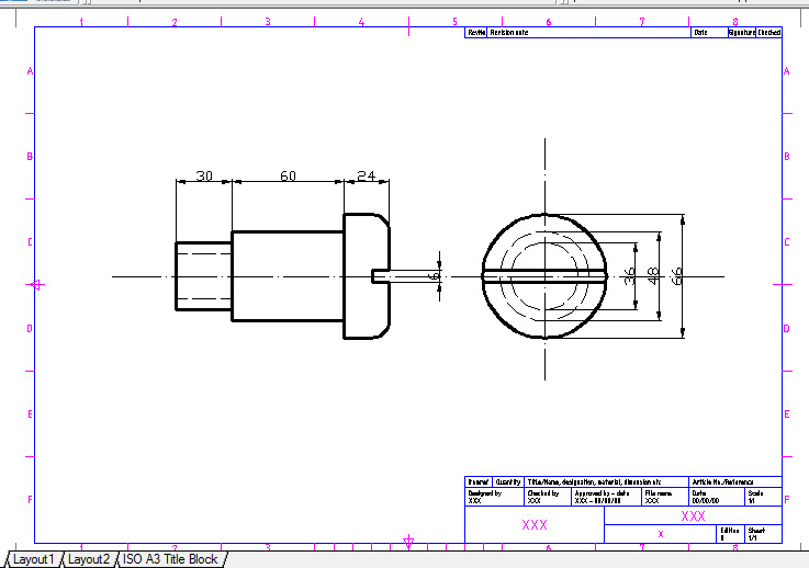 techdrawing: DRAWING LOCK OF THE SCREW