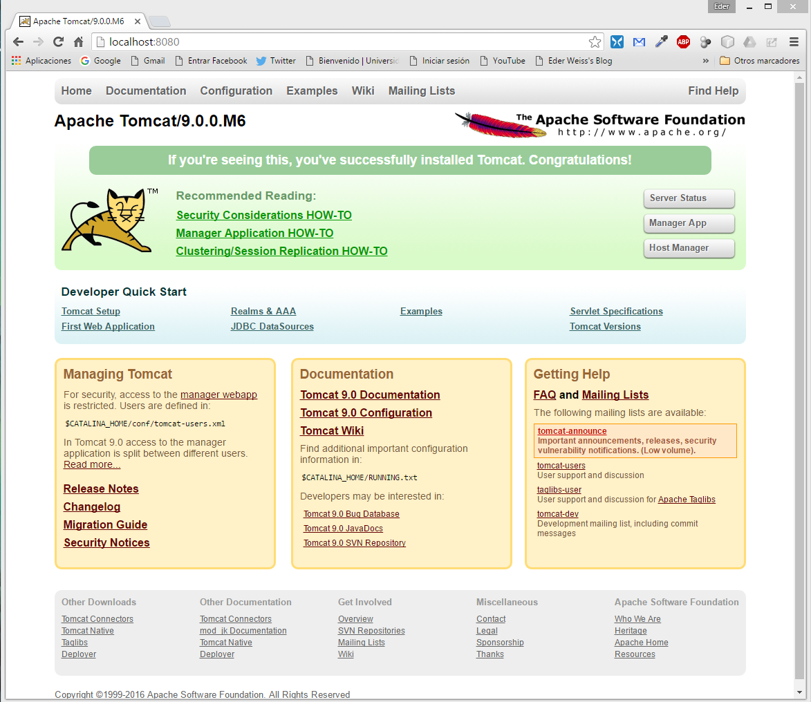 Eder Weiss's Blog: Instalación de Apache Tomcat 9 en Windows