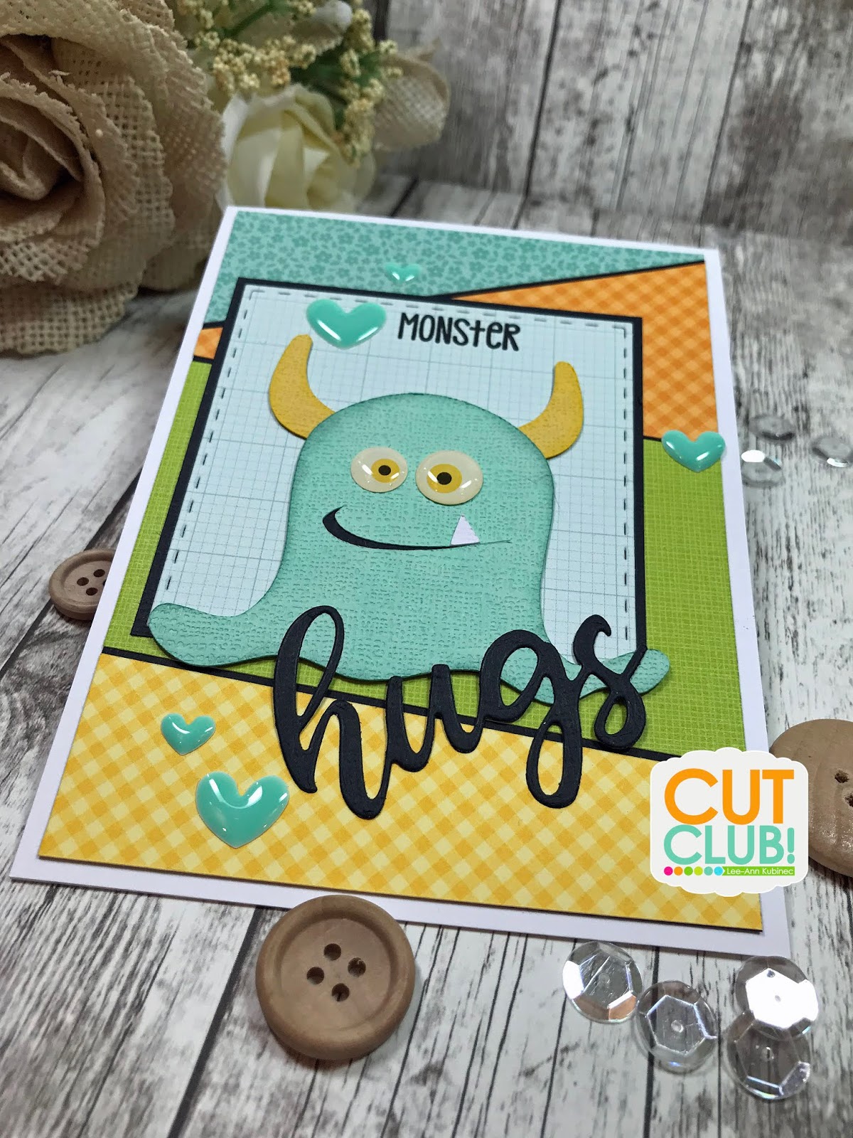 SVGCutClub: Monster Hugs!!...February Bundle-Card Sketch 106