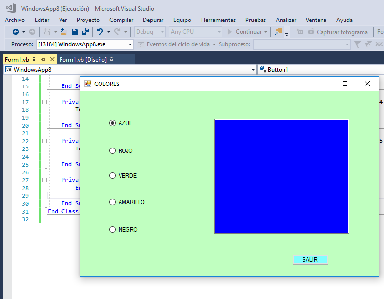 Jose fajardo primero de informatica: TABLA DE COLORES EN VISUAL BASIC