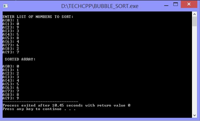 C Program To Sort Elements Using Bubble Sort Devcppgcc Techcpp