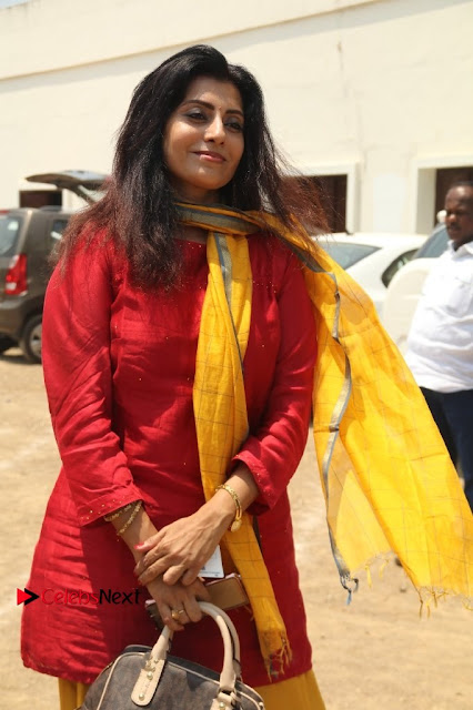Priya Raman Photos in Red Salwar Kameez at Producer Council Election ...