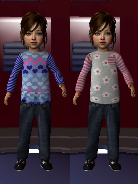 Birdgurl's Sims 2 Creations: Toddler Female Sleeve Outfit Collection 21