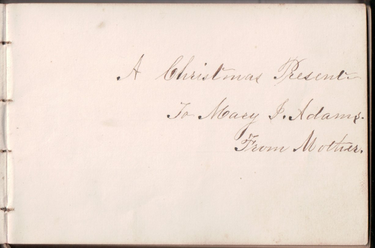 Heirlooms Reunited: 1870s Autograph Album of Mary I. Adams of ...